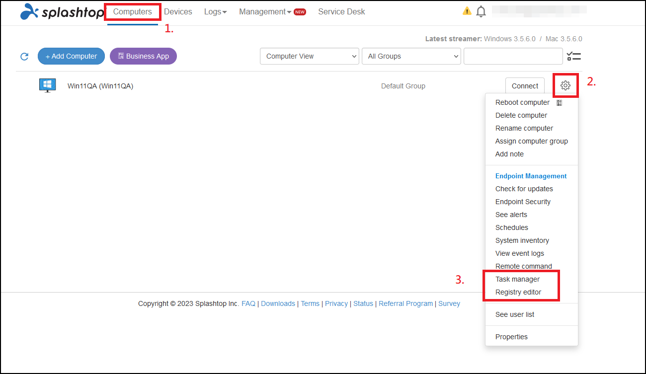 Background Actions – Splashtop Business - Support