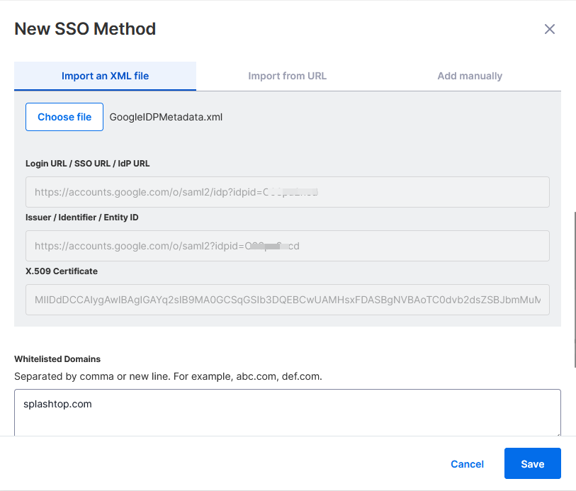 SSO setup - Google Workspace (SAML2.0) – Splashtop Business - Support