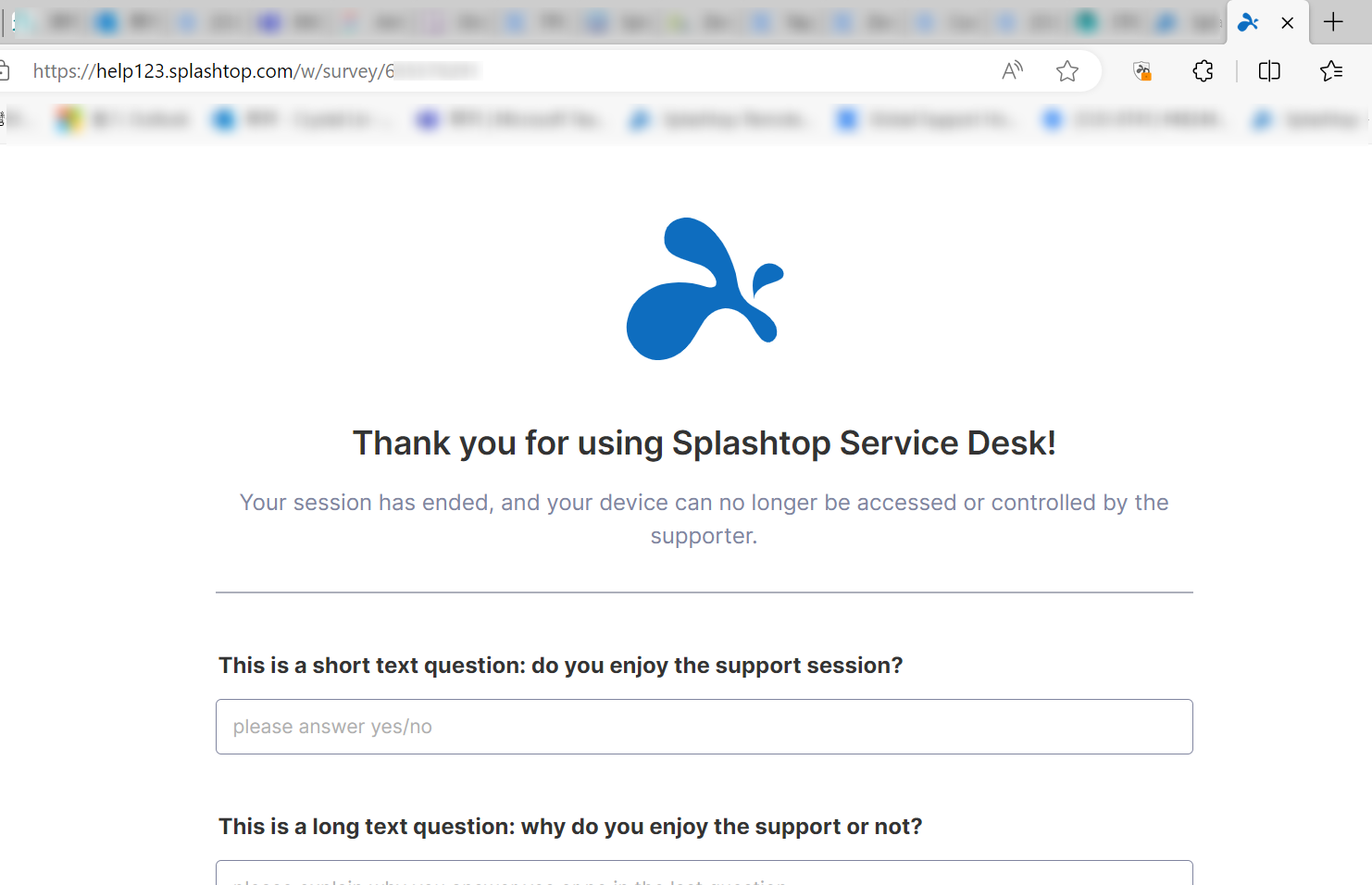 Service Desk: Surveys – Splashtop Business - Support