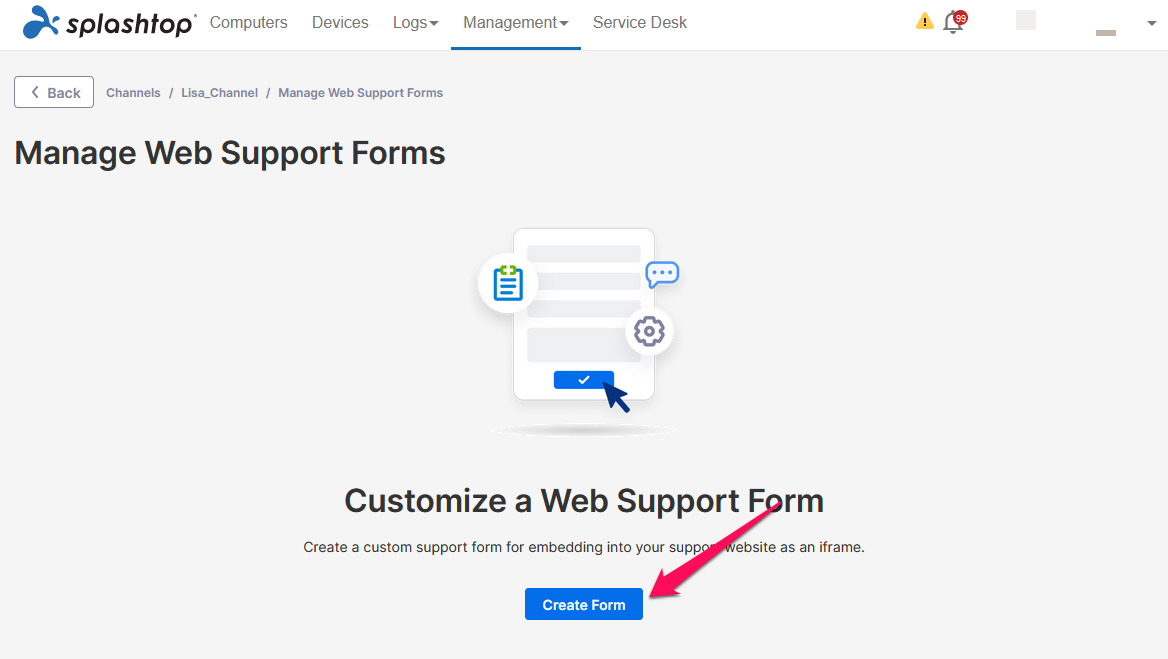 Service Desk: Web Support Form – Splashtop Business - Support
