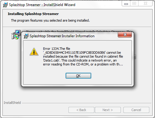 Error 1334 - Cannot be installed – Splashtop Business - Support