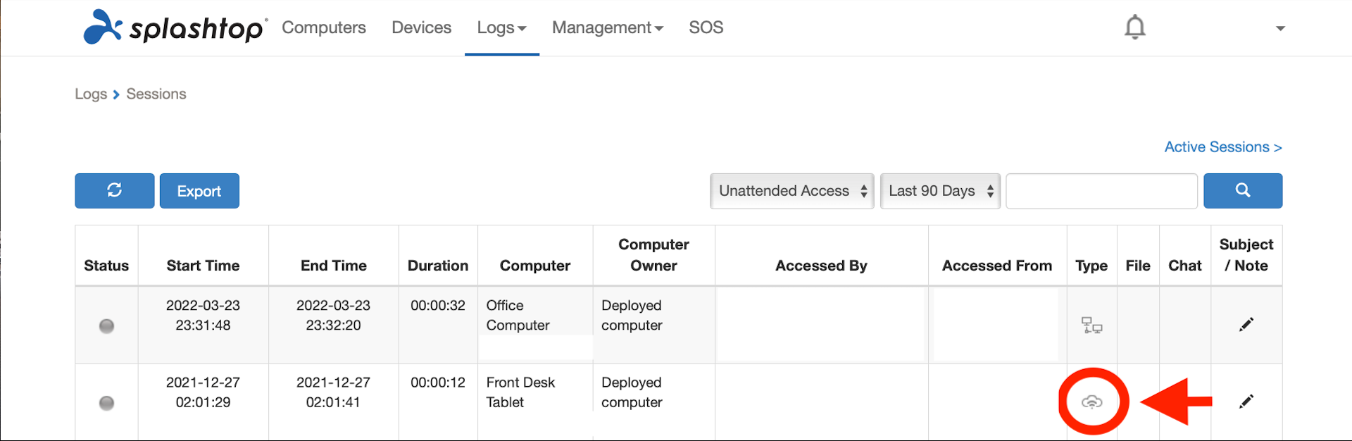 How do I check if a session was a direct connection (local connection ...