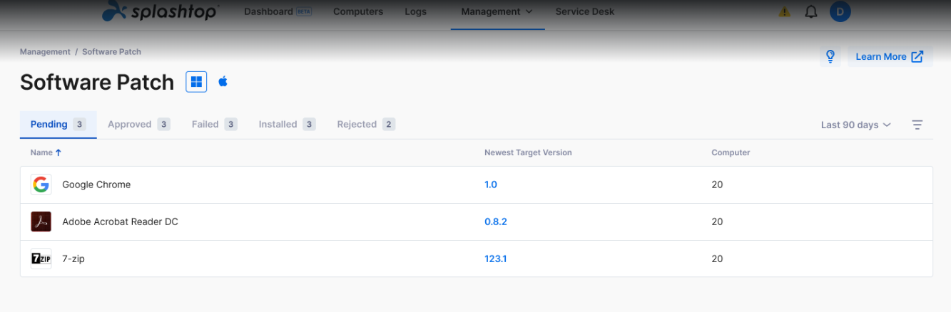 Software Patch – Splashtop Business - Support