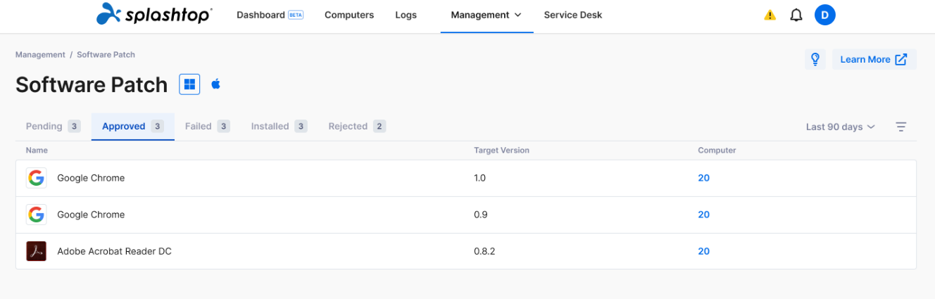 Software Patch – Splashtop Business - Support