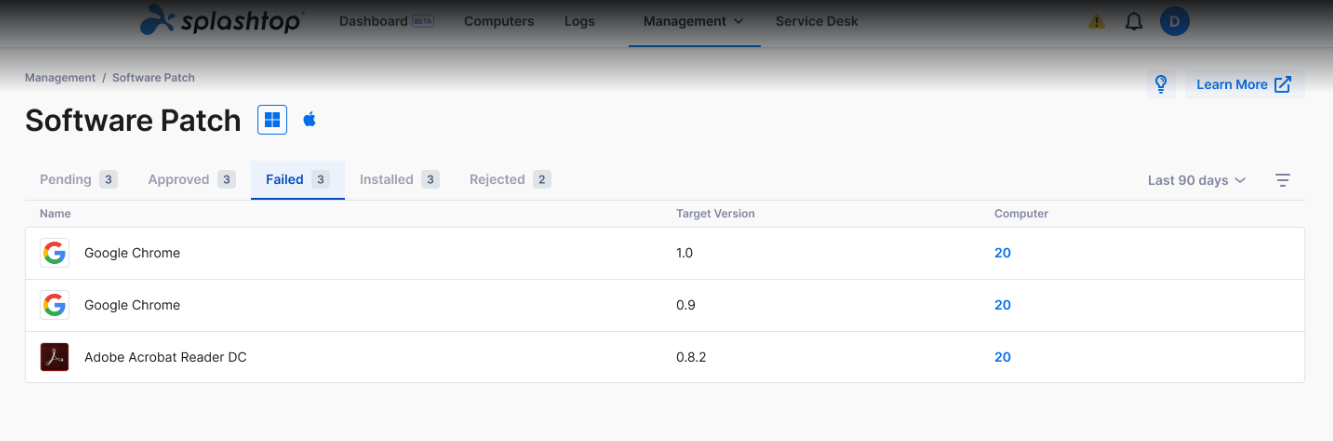 Software Patch – Splashtop Business - Support
