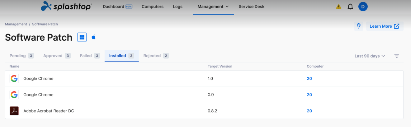 Software Patch – Splashtop Business - Support