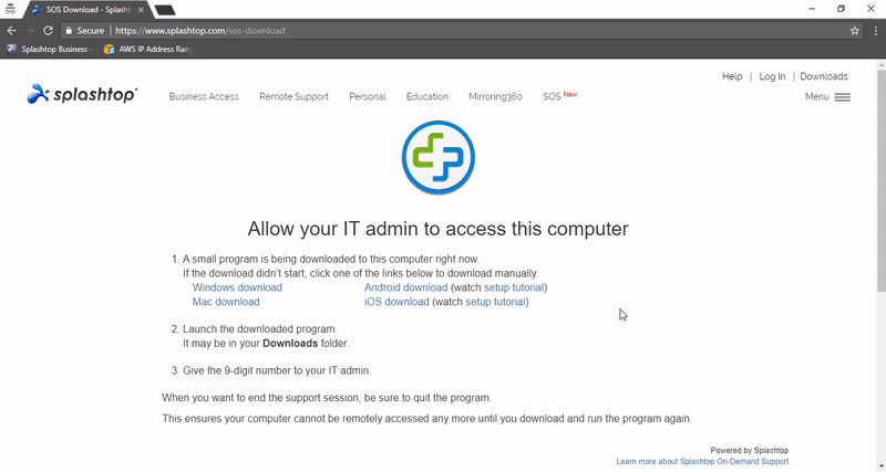 SOS Tutorial – Splashtop Business - Support