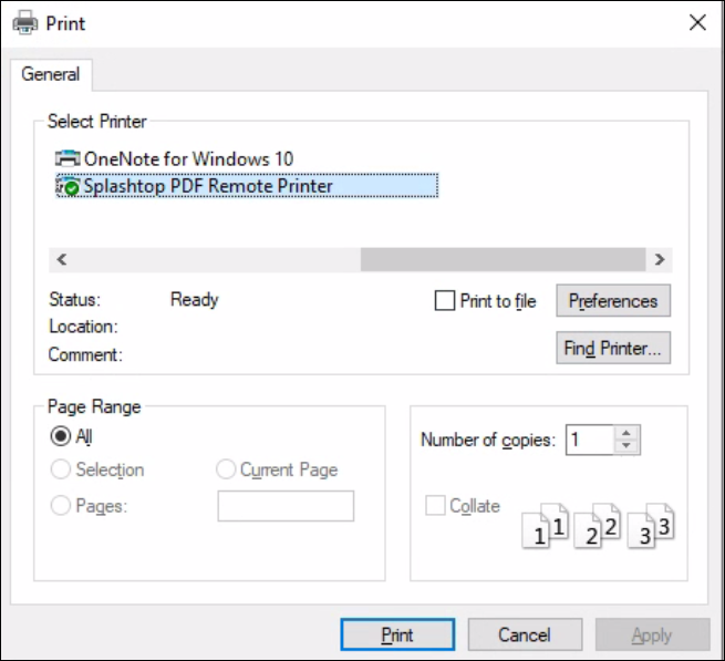 Remote Print – Splashtop Business - Support