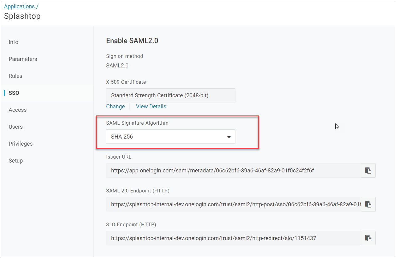 SSO setup - OneLogin (SAML2.0) – Splashtop Business - Support
